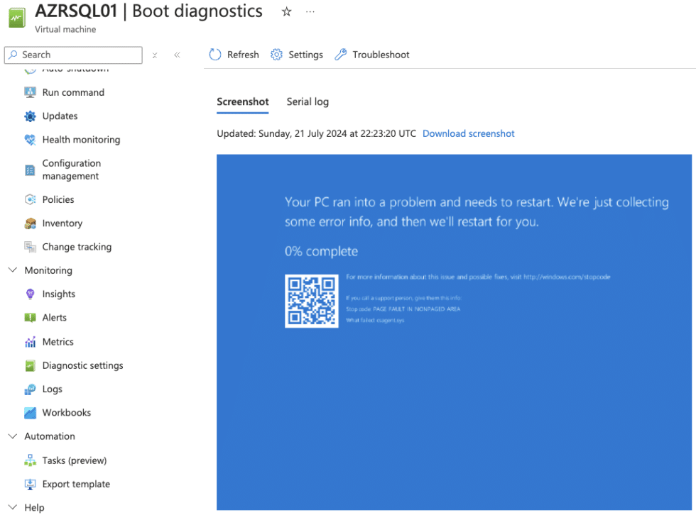 Fixing Azure VMs Stuck in BSOD from Recent CrowdStrike Update - Codify